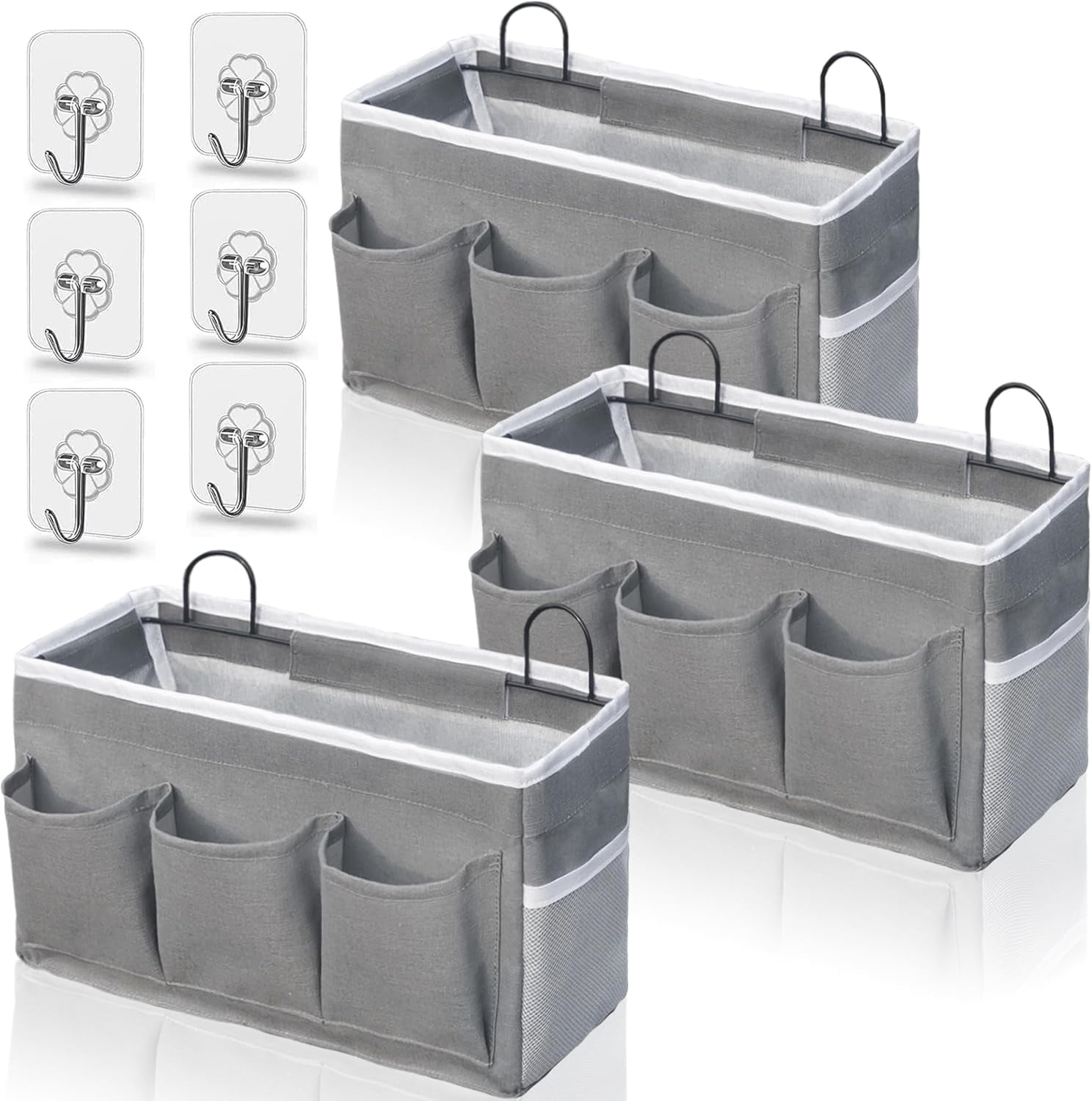 Highcool 2pcs 3-pockets Large Wall Hanging Organizer Bag, Linen Door ...