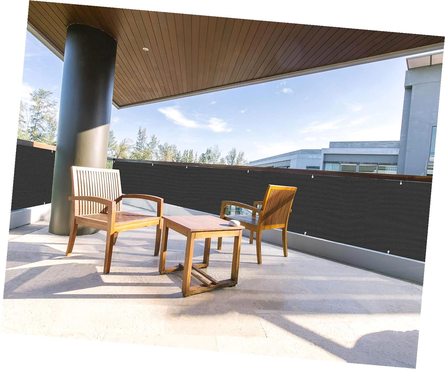 Highcool 3.3'x12' Balcony Privacy Screen, HDPE Fence Cover, UV ...
