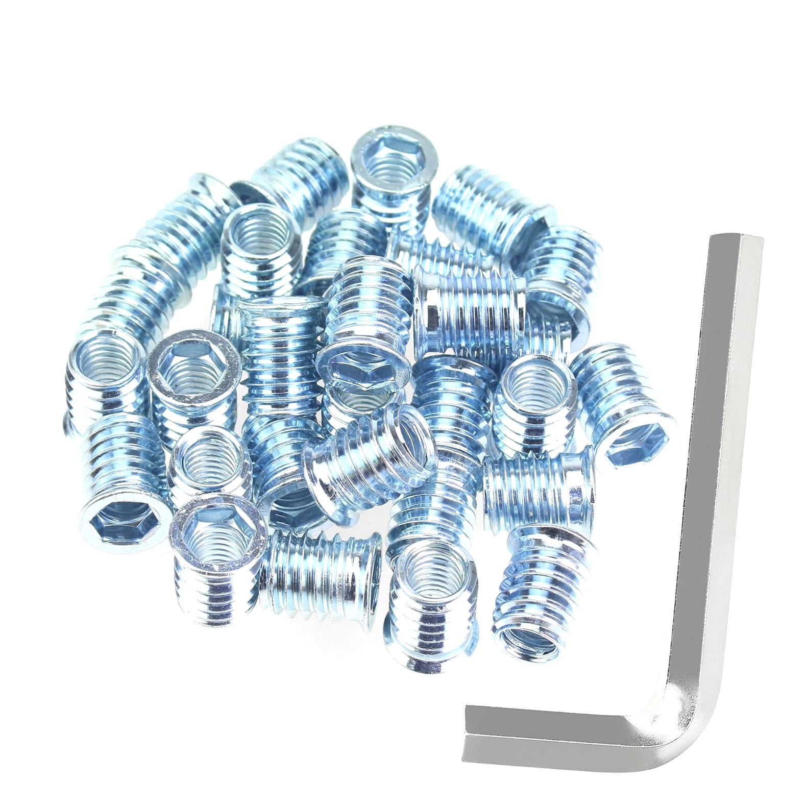 Highcool 3/8"-16 20mm Threaded Inserts, Nut Inserts, Wood Inserts, Blue ...