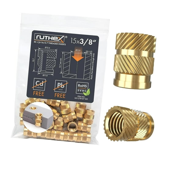 Highcool 3/8"-16 Threaded Inserts 15 Pieces 3/8"-16-x12.7 Set Insert ...