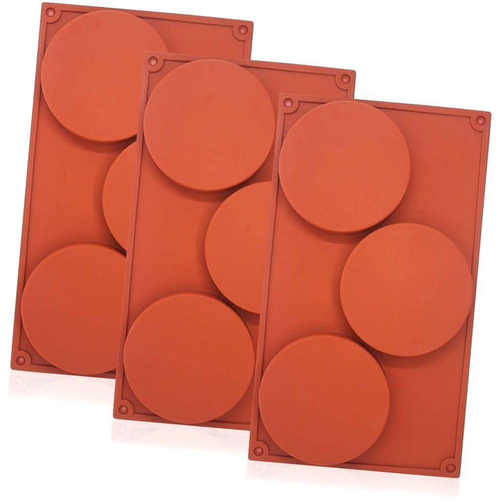 Highcool 3-Cavity Large Round Disc Cake Pan, 3 PCS Pack Non-Stick ...