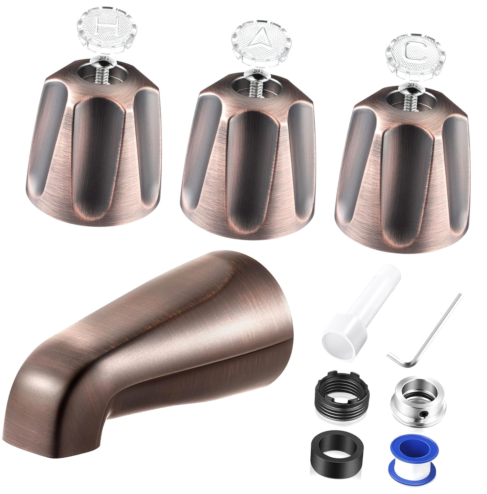 Highcool 3 Handle Shower Kits with Verve Tub Shower, Non Diverter Spout ...