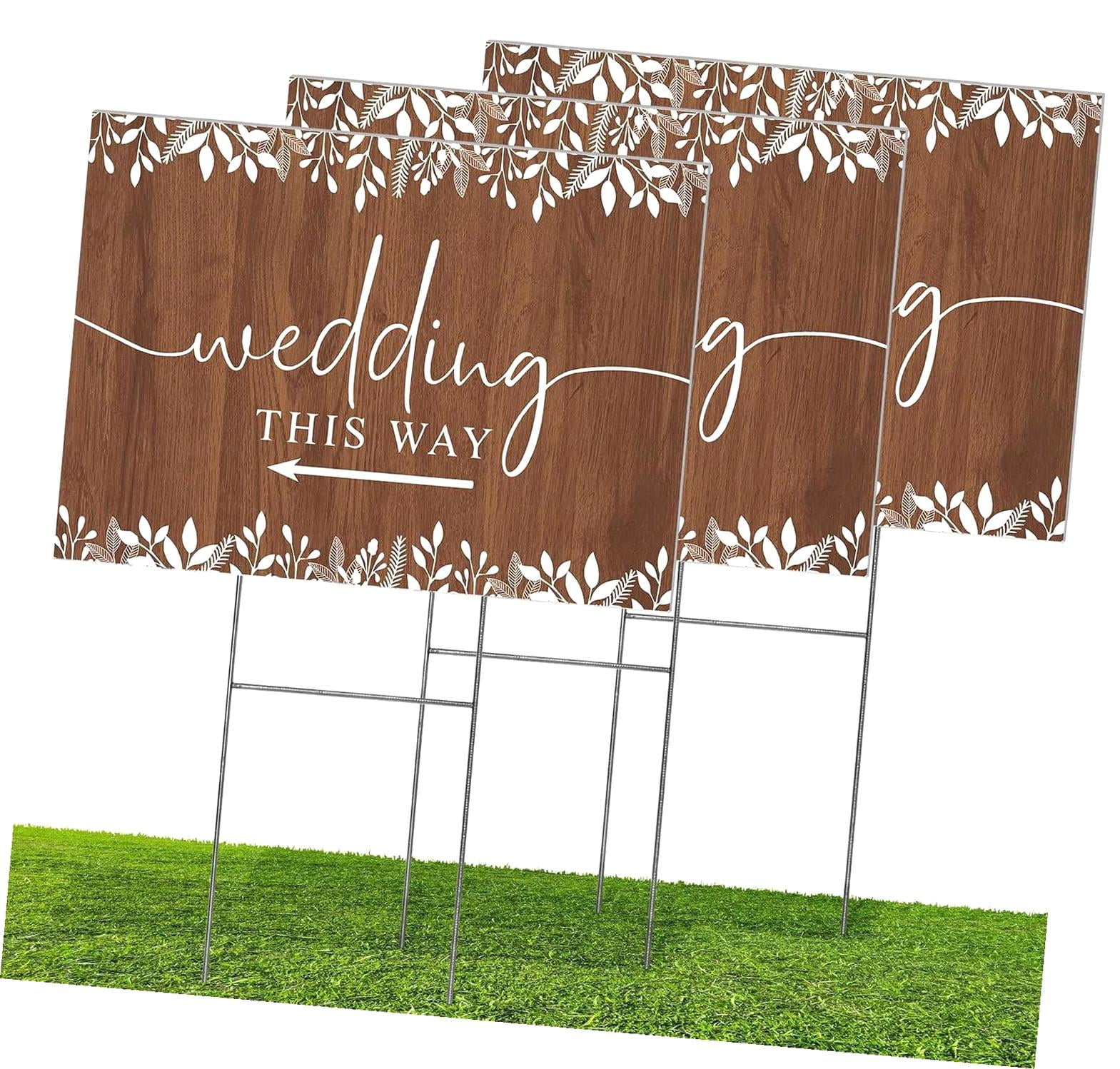 Highcool 3 Pack '' × 12.5'' Wedding Signs This Way Direction Double ...