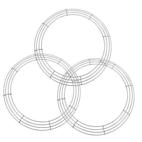 Highcool 3 Pack Wreath, 16 inch Round Metal Wire Wreath Form Frame Dark ...