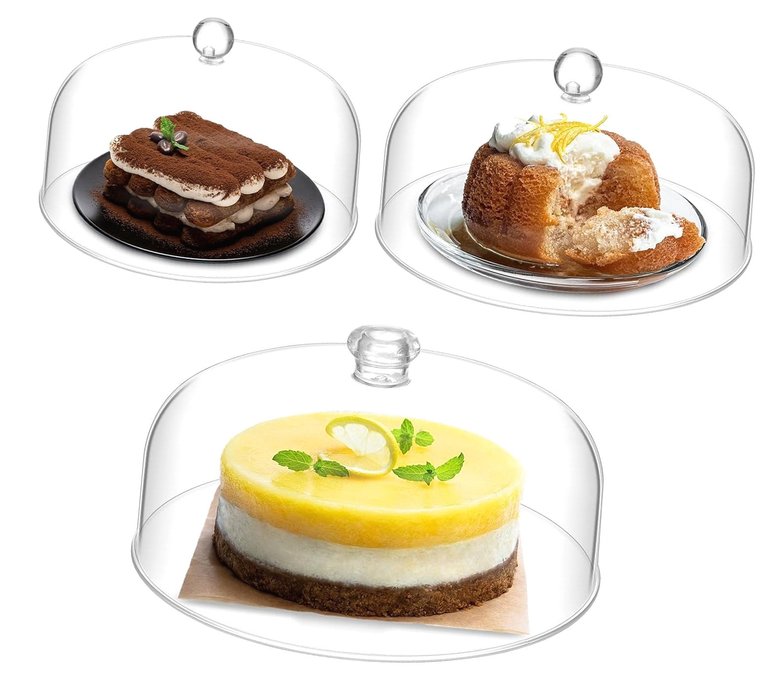 Highcool 3 Pcs Clear Cake Dome Cover 7