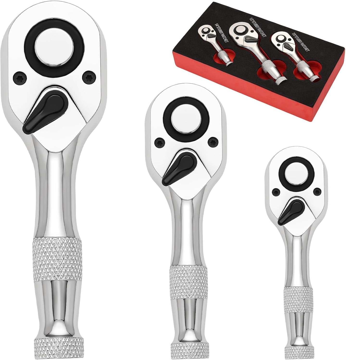 Highcool 3-Piece Elbow Ratchet Set in Various Sizes, 1/2, 3/8, 1/4 Inch ...