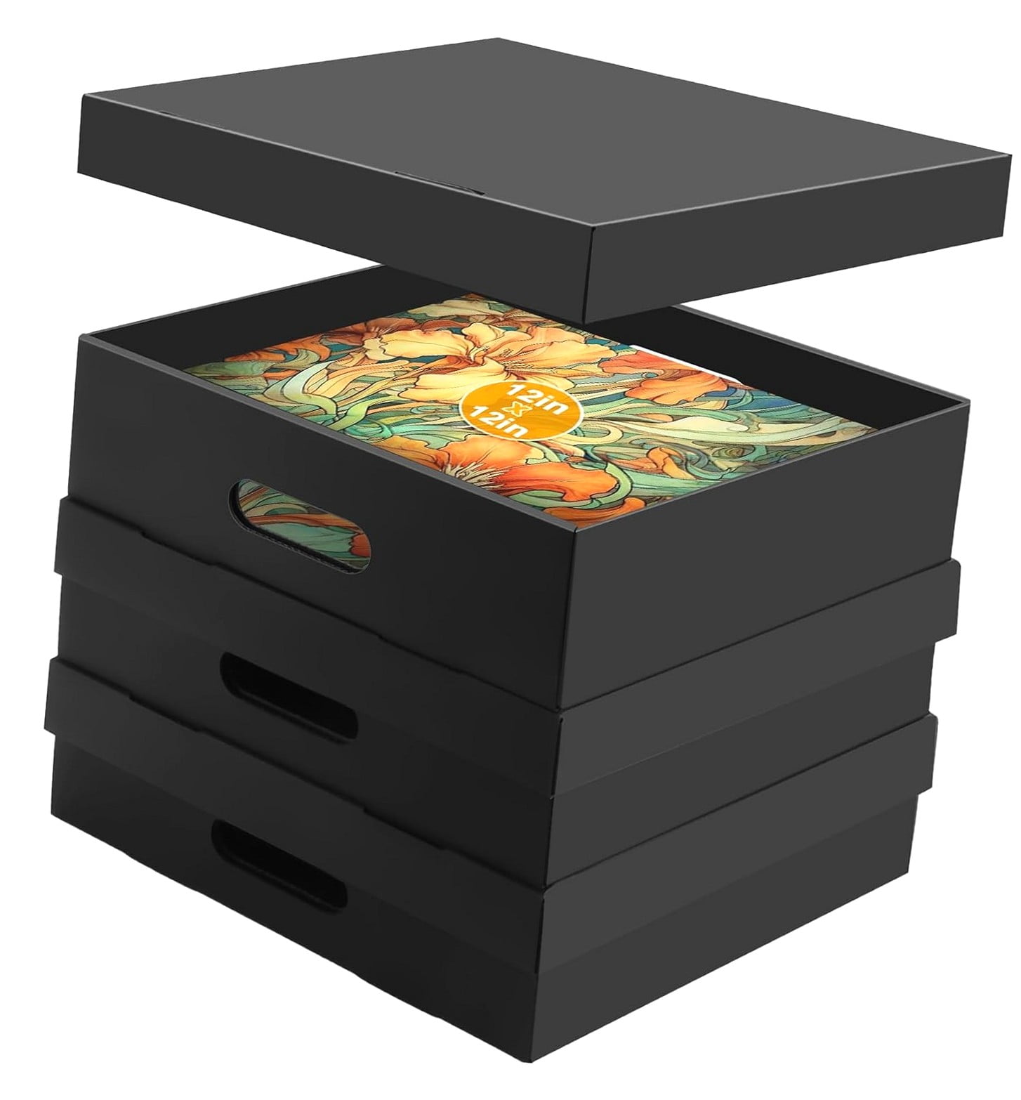 Highcool 3-Piece Scrapbook Storage Box 12x12 Inches, Paper Storage ...