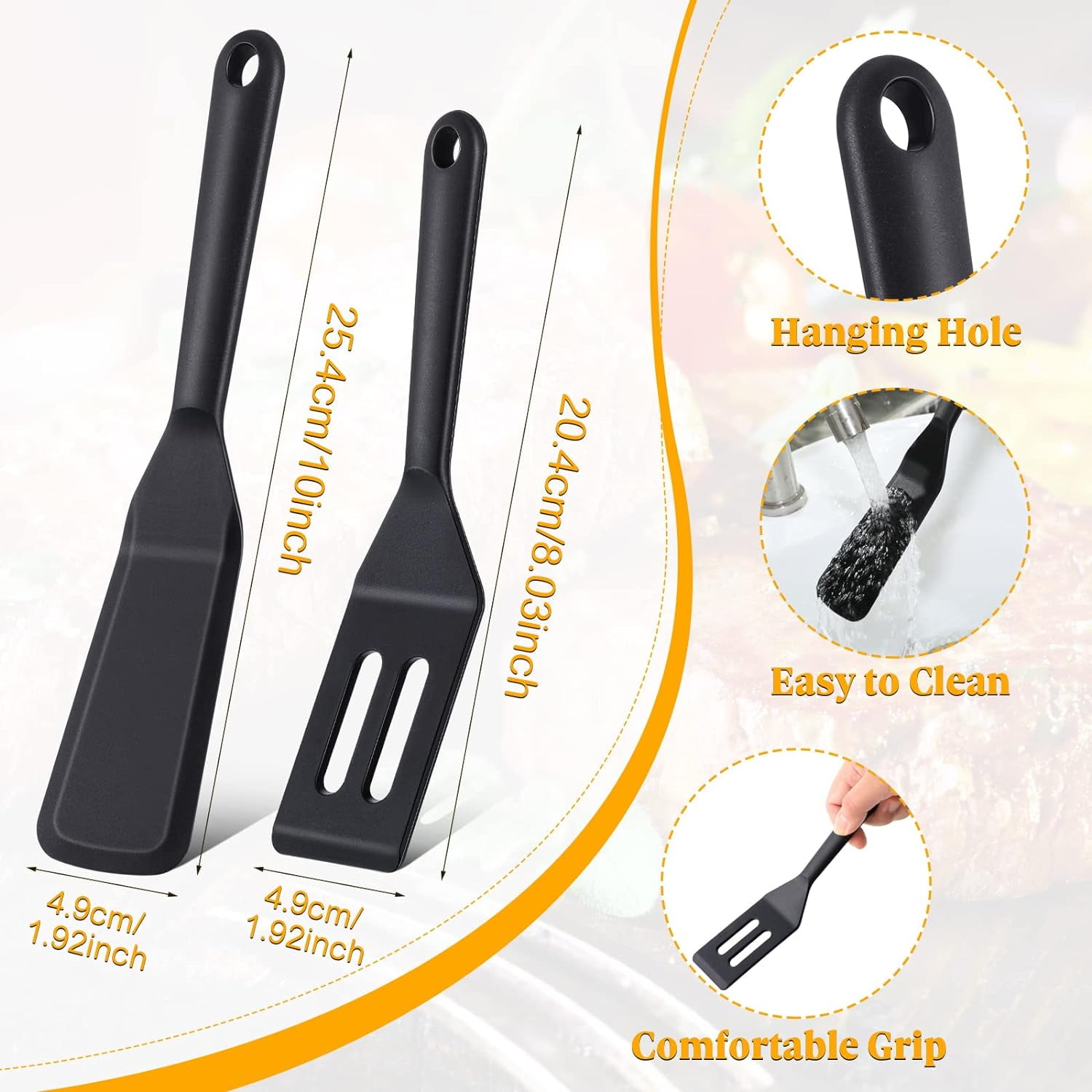 Highcool 3 Piece Set of Slim Spatulas, Narrow for Nonstick Pans, for ...