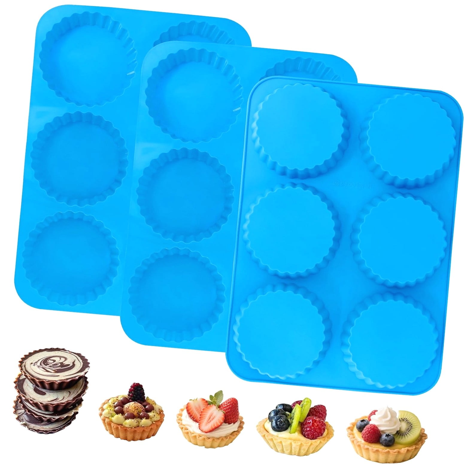 Highcool 3 Pieces 4 Inch Cake Pan, Cup Molds, Non-Stick Chocolate for ...