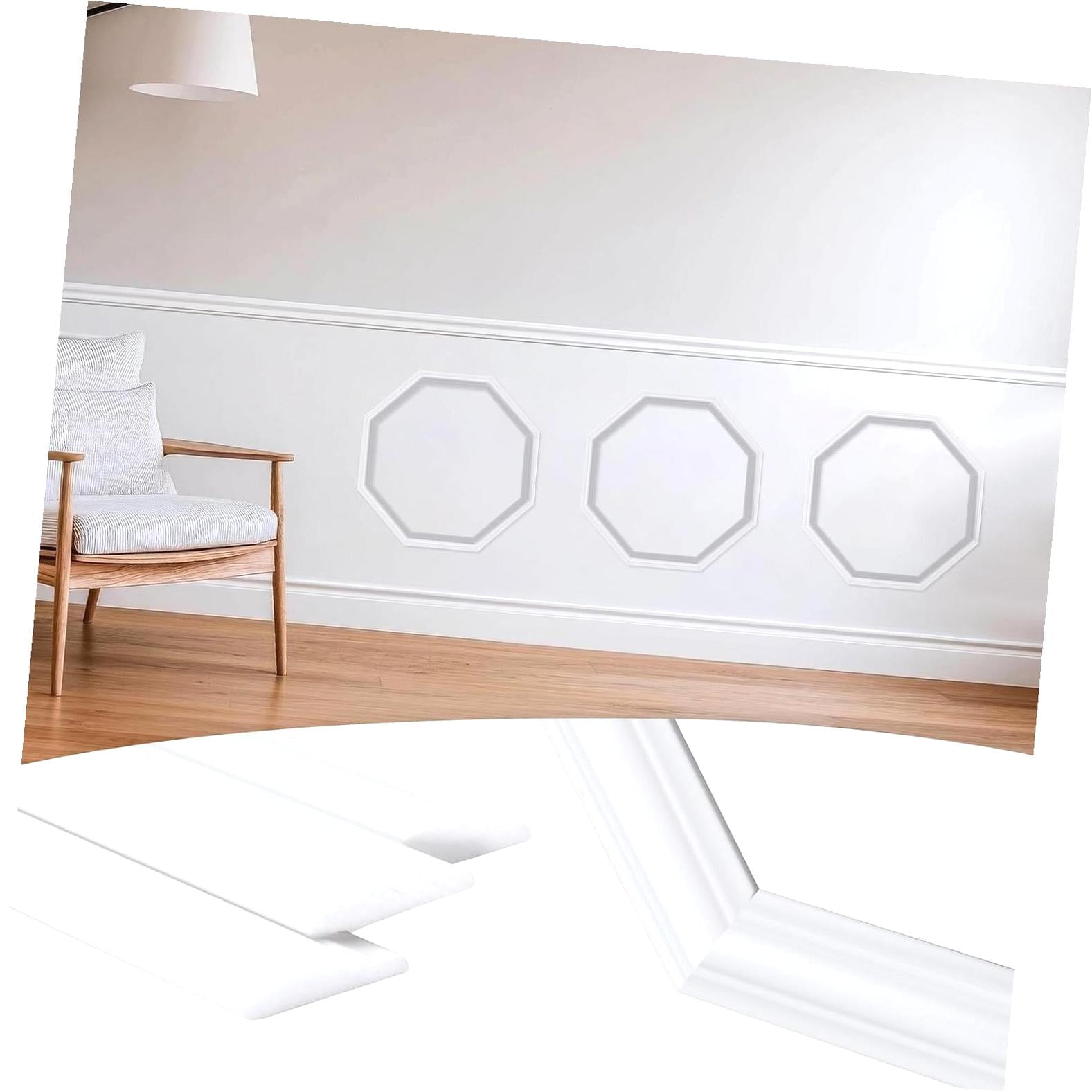 Highcool 3 Set Octagon Adhesive Wall Molding Kit, Prefabricated Accent ...
