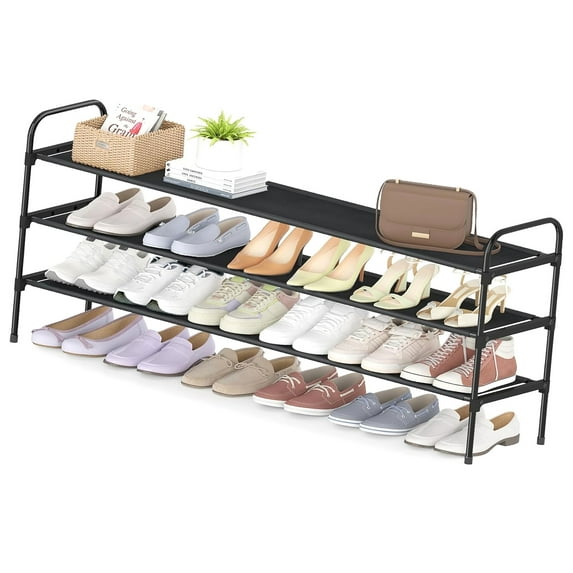 Highcool 3 Tier Long Shoe Rack for Closet, Screw Fastened Plastic ...