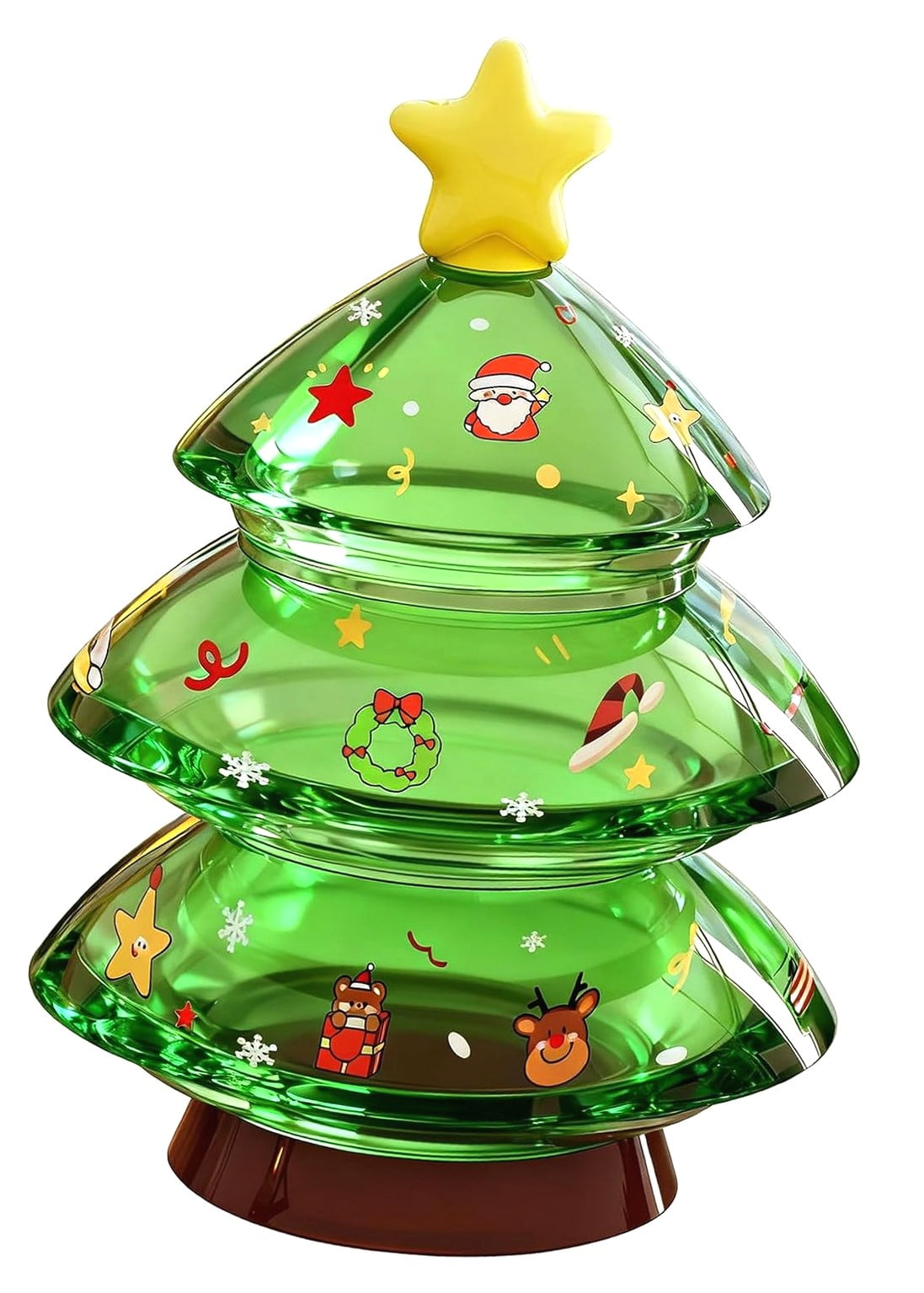 Highcool 3-Tier Stackable Christmas Tree Snack Tray, Holiday Party ...
