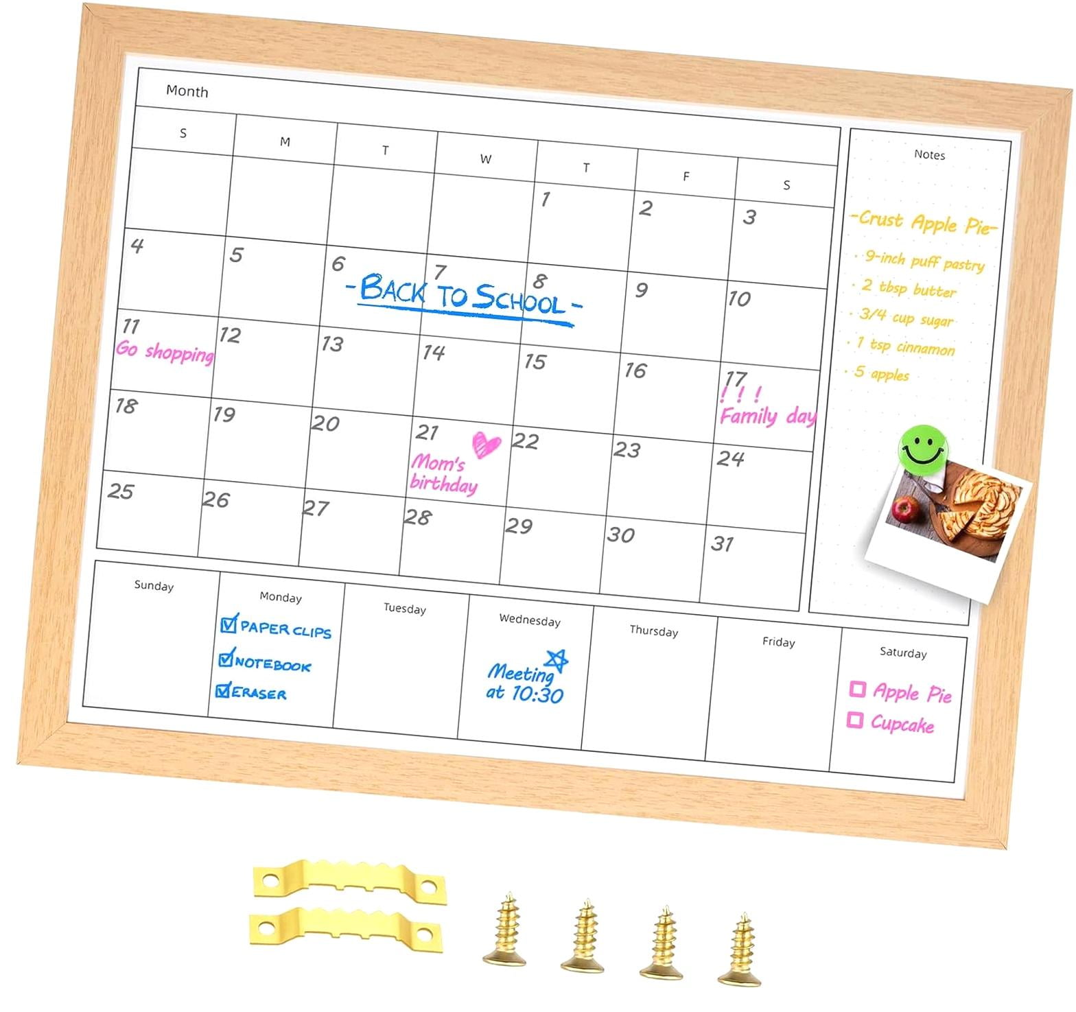 Highcool 3-in-1 Calendar for Wall, Monthly Weekly Calendars Whiteboard ...