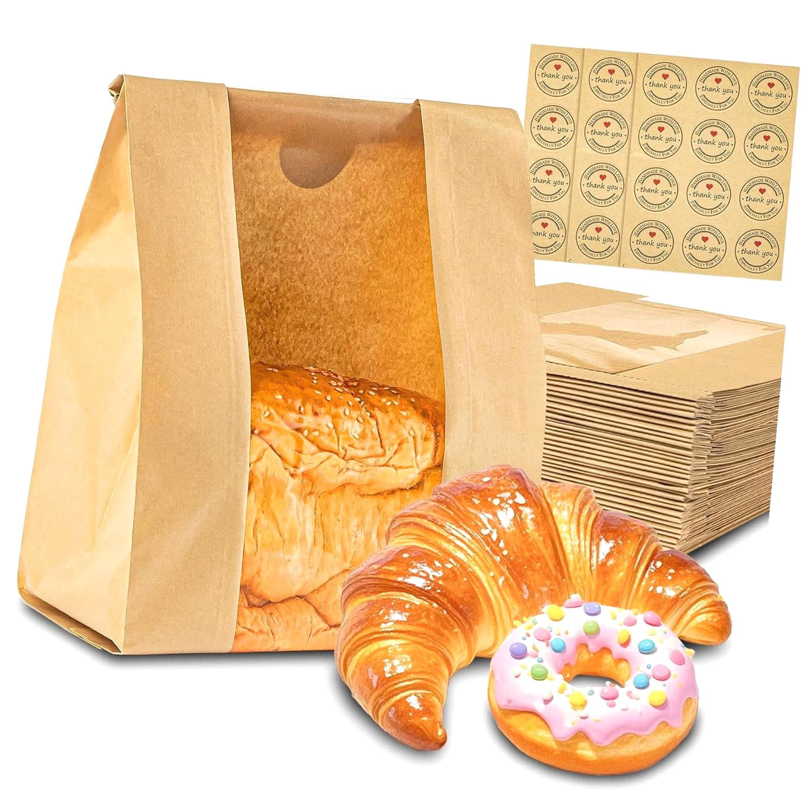 Highcool 30 PCS Bread Bags for Homemade Bread Bakery Bags with Window ...