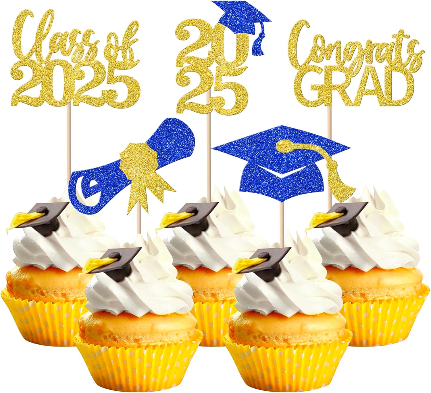 Highcool 30 Pa 2025 Grad Cupcake Tors Glitter Class of 2025 Cupcake Ps ...