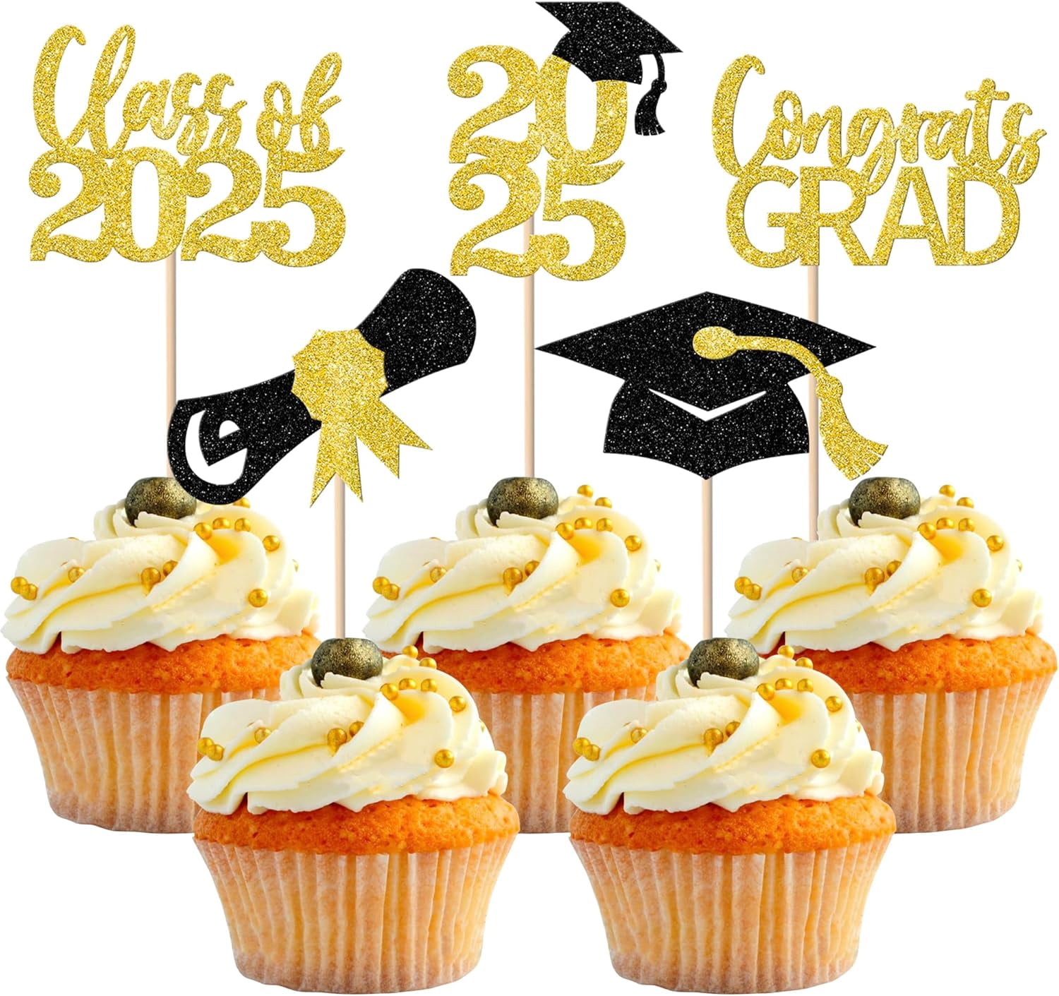 Highcool 30 Pa 2025 Graduation Cupcake Tors Glitter Congrats Grad ...
