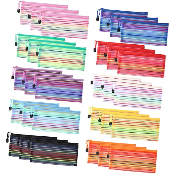 Highcool 30 Pack 10 Colors Zipper Pouch Bags, Small Pouch Pencil Pouch ...
