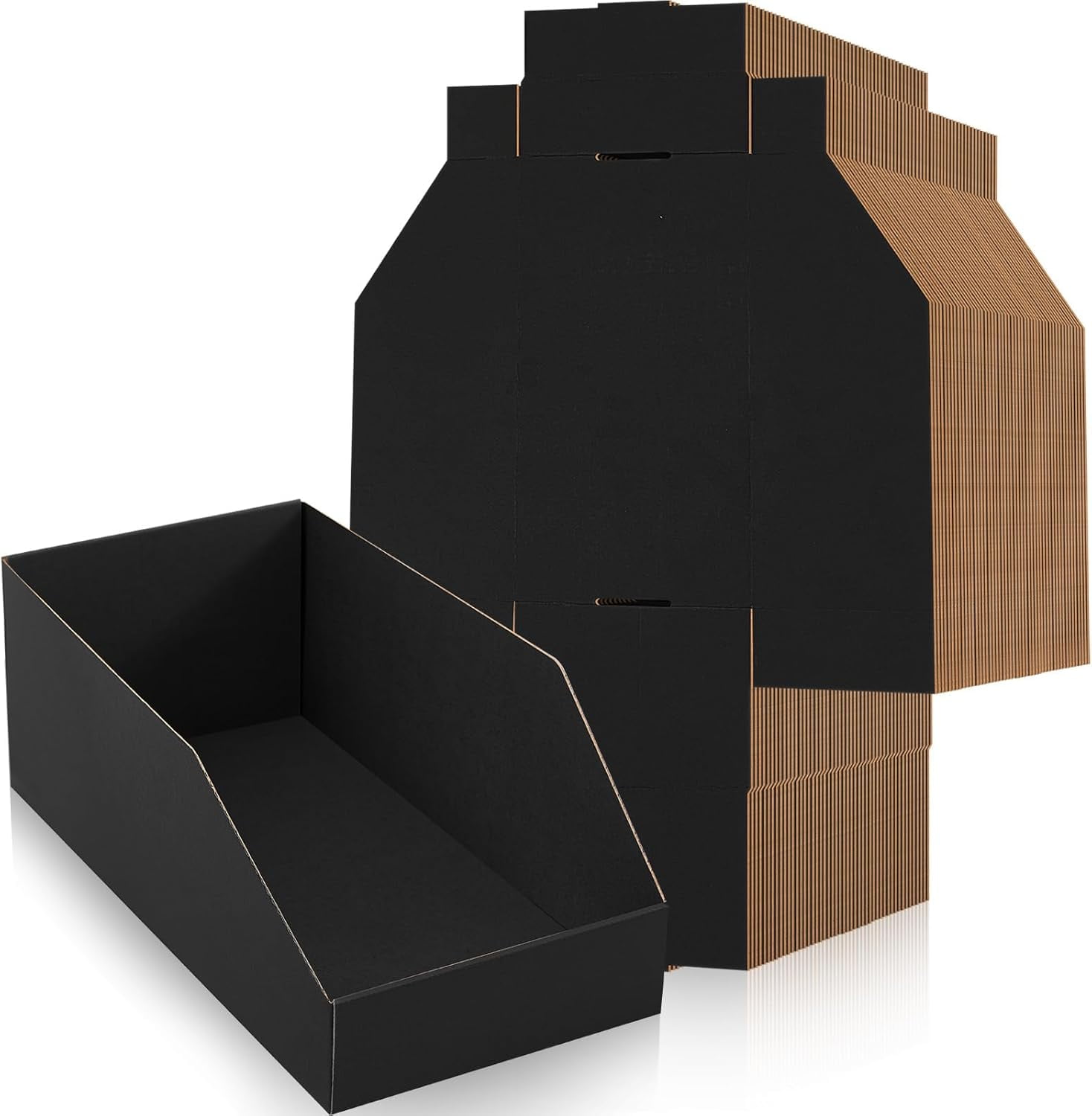 Highcool 30 Pack 12 6 4.5 Inches Cardboard Storage Bins Open Top Bin ...