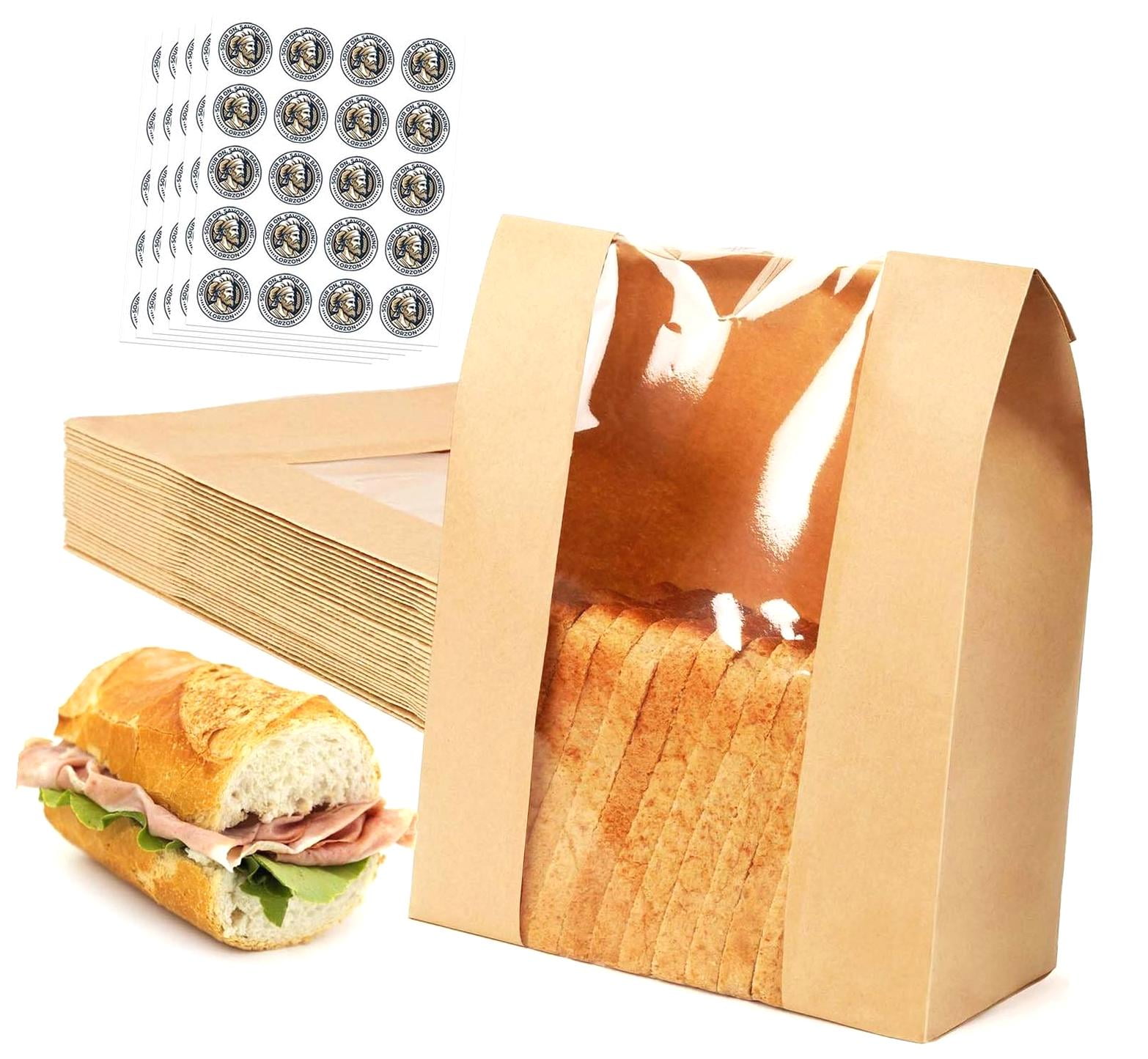 Highcool 30-Pack Paper Bread Bags for Sourdough, Large Bread Bags for ...