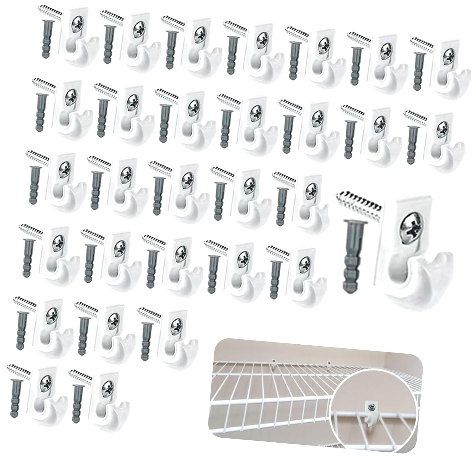 Highcool 30-Pack White Wire Clips with Screws and Expansion – Plastic ...