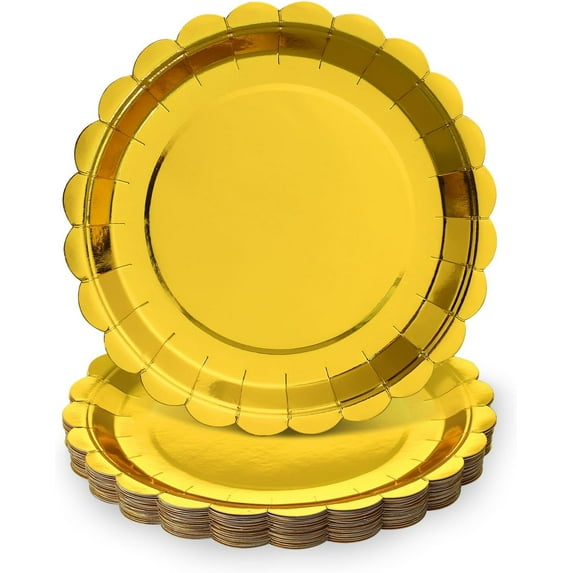 Highcool 30 Pcs Dessert Plates, 7 Inch Scalloped Paper Plates Small ...