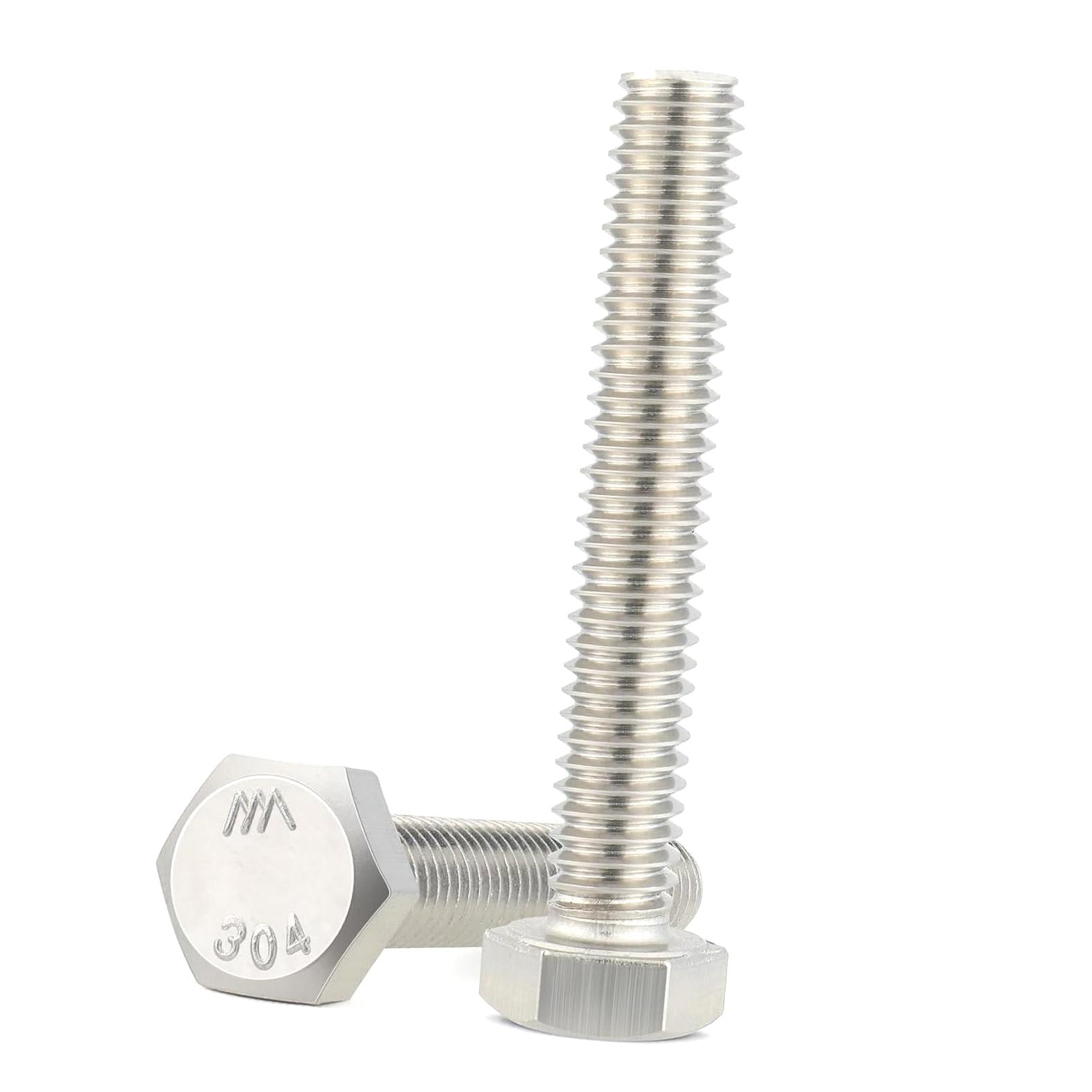 Highcool 30 Pieces 1/4-20 x 1-1/2" Hex Screws, 304 Steel 18-8, Fully ...