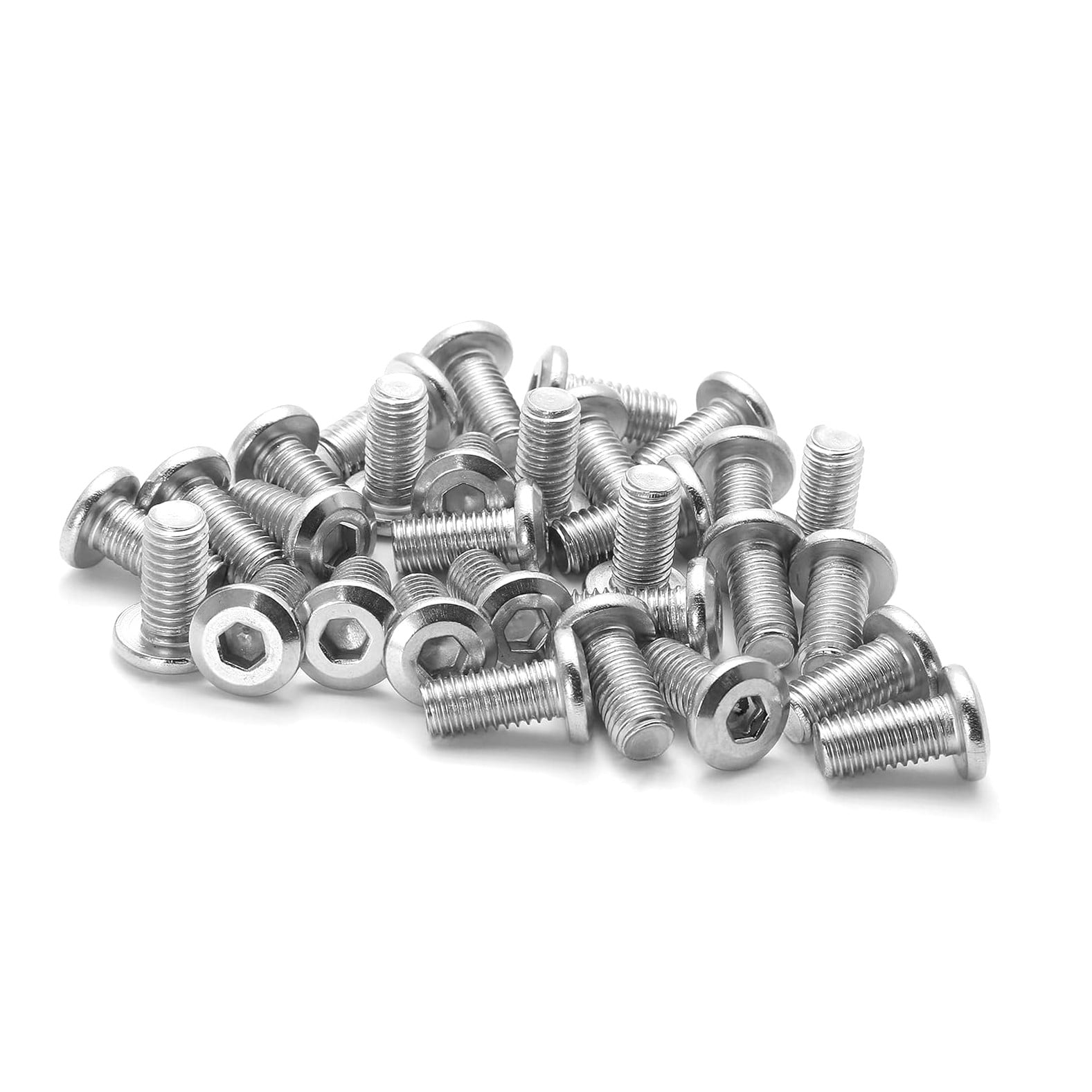 Highcool 30 Pieces M8x16mm Steel Flat Bolts Screws Connector Fasteners ...