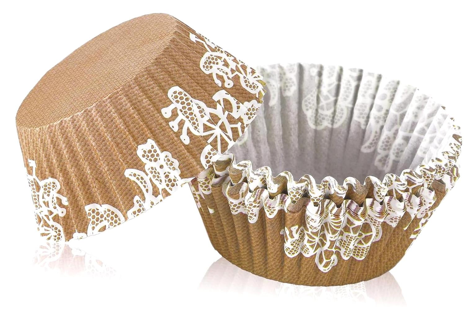 Highcool 300 Count Rustic Cupcake Liners Bridal Shower Lace Cupcake ...