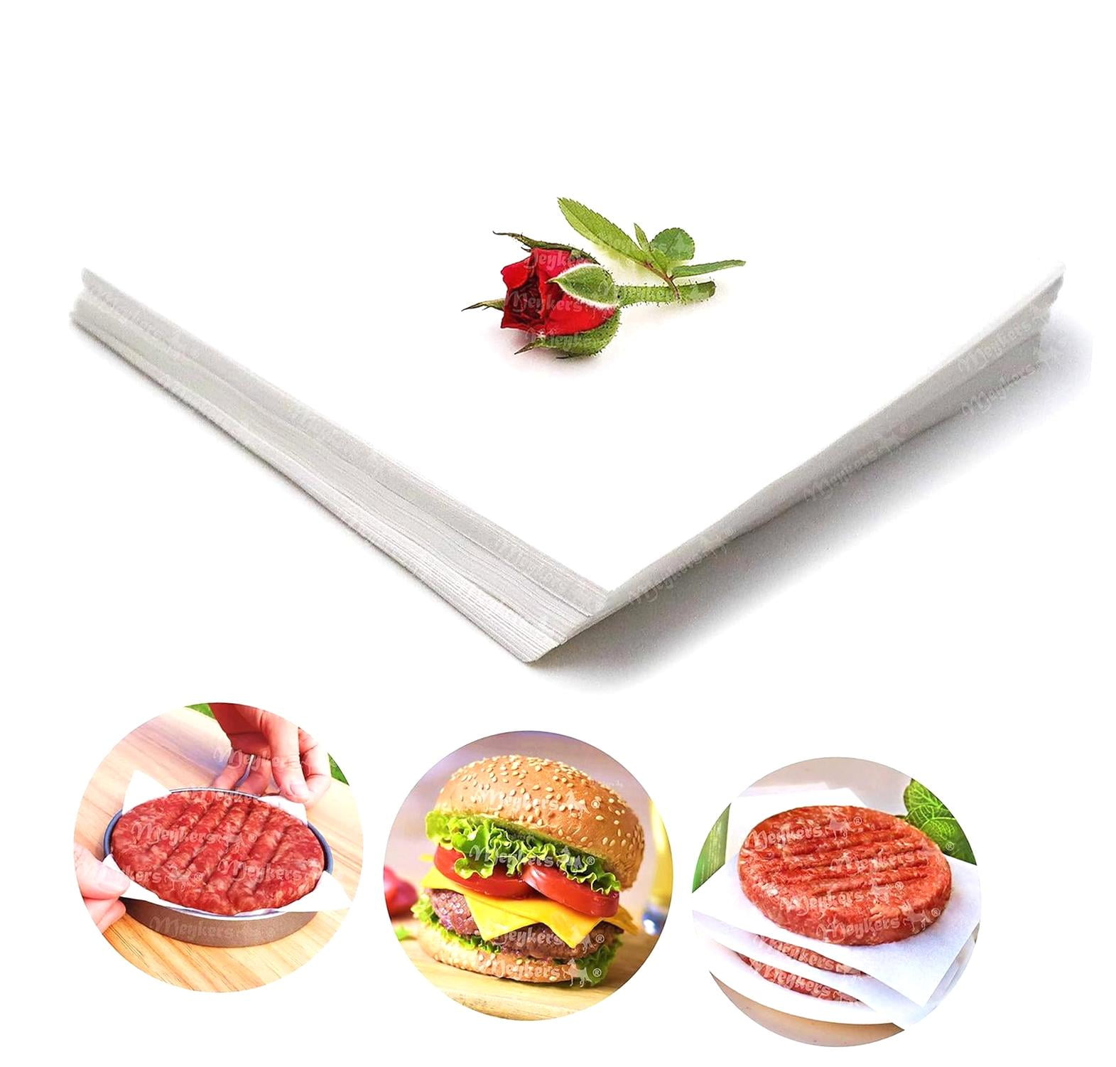 Highcool 300 Pieces Square Patty Papers for 4.5” Burger Press | Non ...