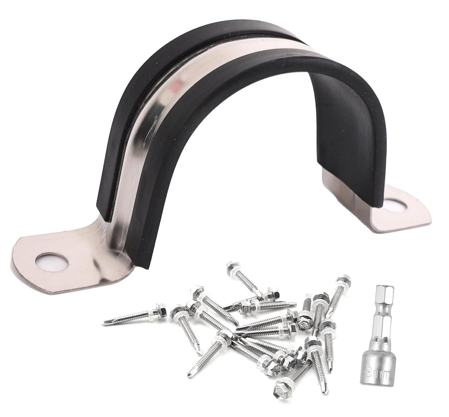 Highcool 304 & Rubber Cushioned Conduit clips, Pipe Clamps (16 Pack - 2 ...