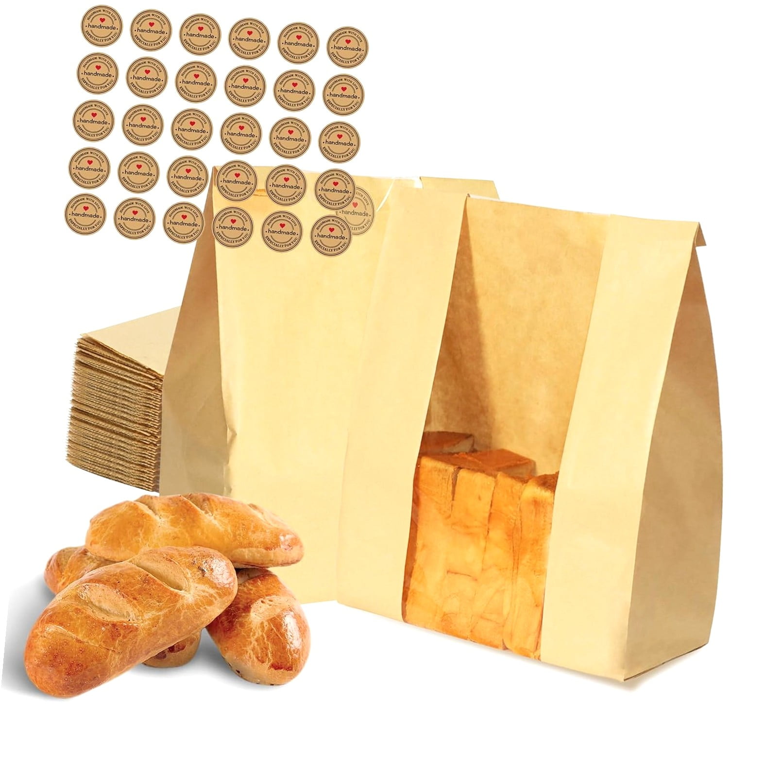 Highcool 30PCS Bread Bags for Homemade Bread Paper Bread Bags Large ...