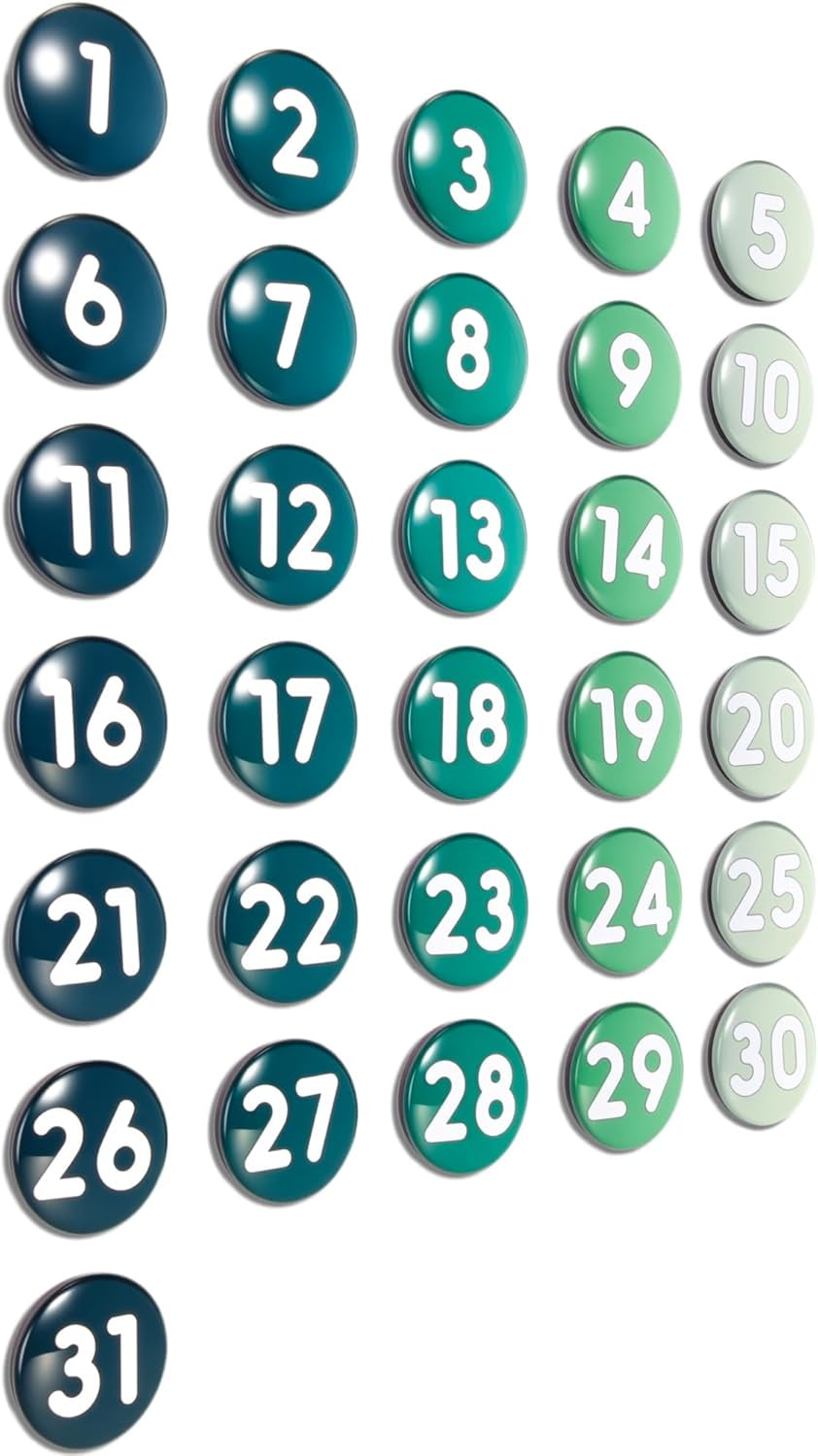 Highcool 31 Large Calendar Numbers, Colored Calendar Magnets for ...