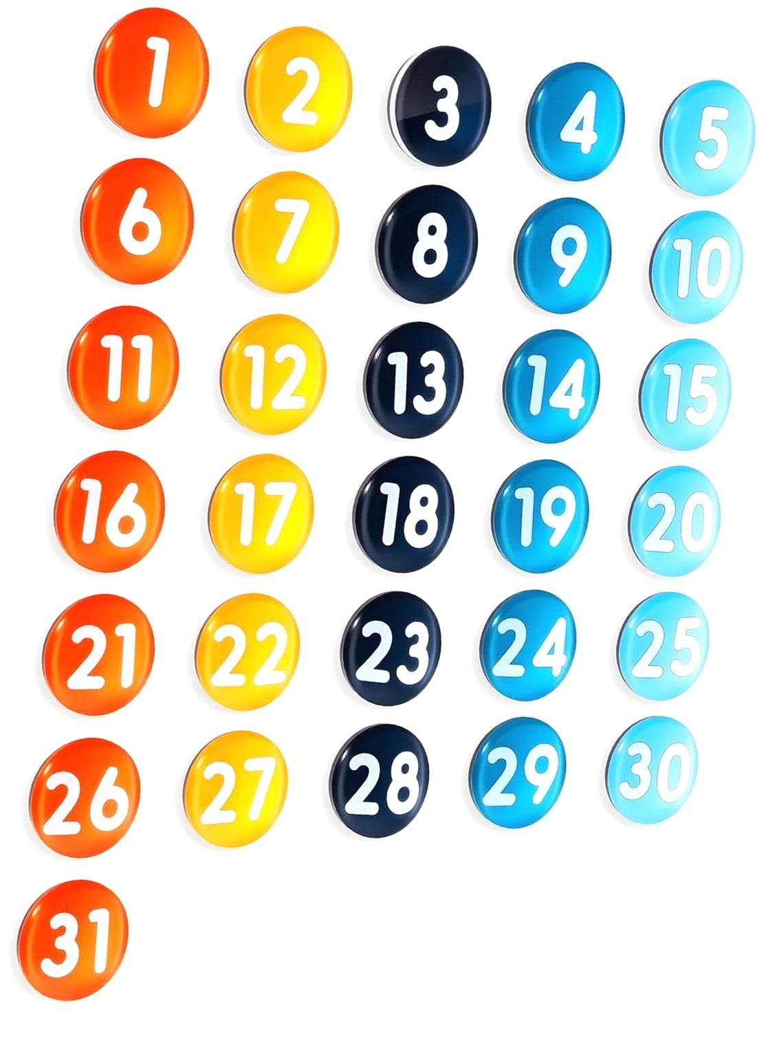 Highcool 31 Large Calendar Numbers, Colored Calendar Magnets for ...