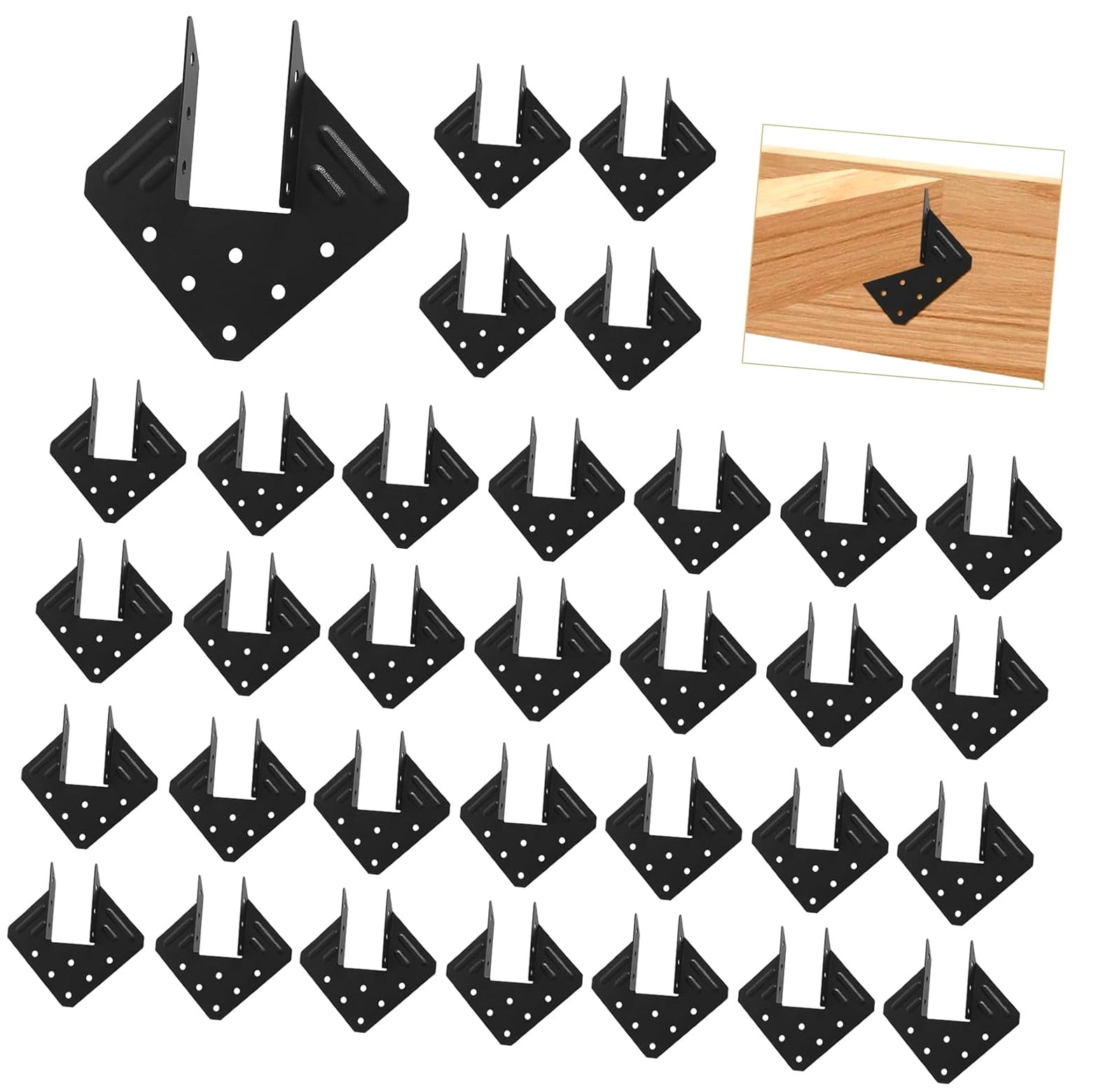 Highcool 32 Pcs Hurricane Tie Clip, Q235B Steel Joist Hangers ...