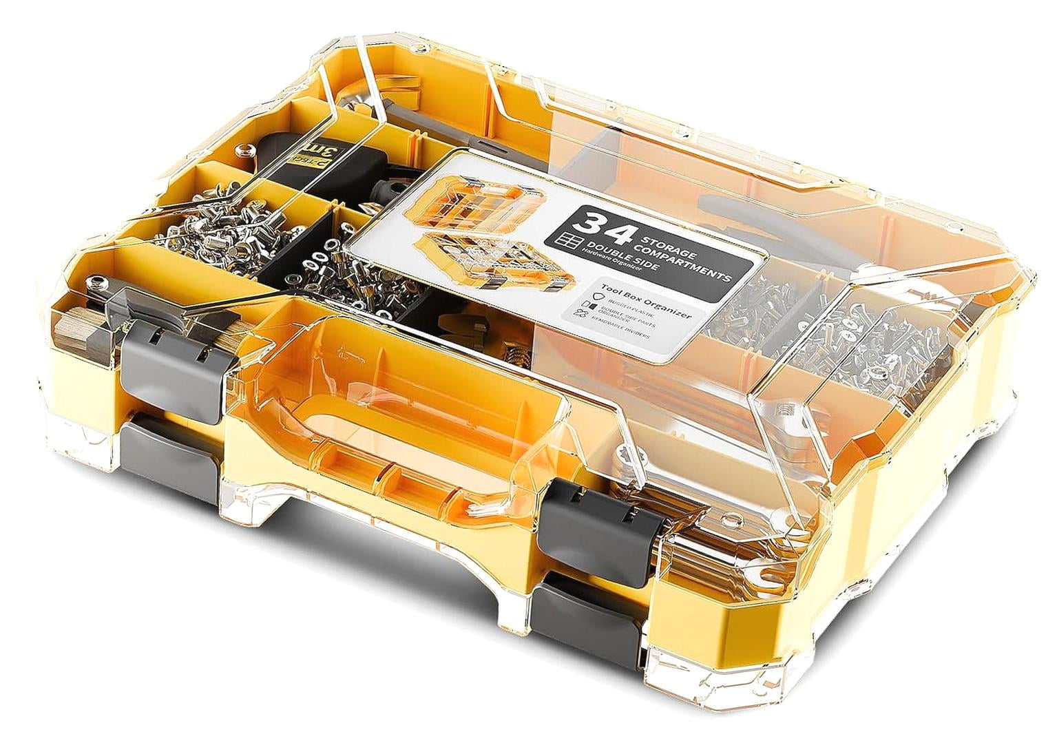 Highcool 34 - Compartment Double Side Tool Box Organizer Tray, Toolbox ...