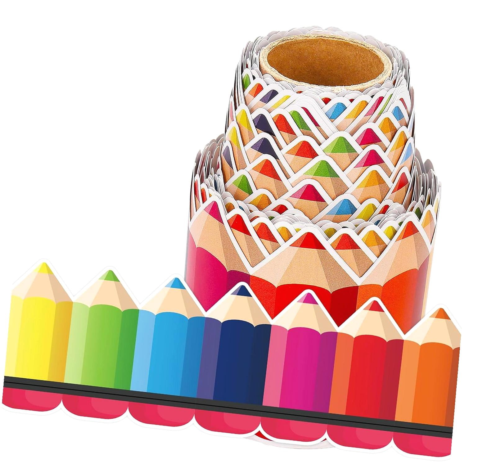 Highcool 36 Ft Pencils Bulletin Board Border Roll, Vibrant Pencil Edge ...