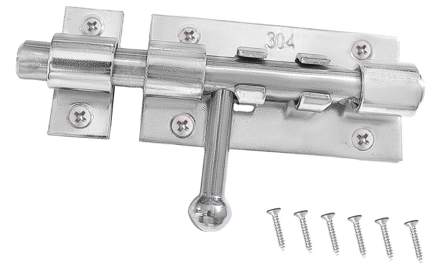 Highcool 4 Inch Slide Barrel Bolt Door Slide Lock, 304 Steel Bolt Lock ...