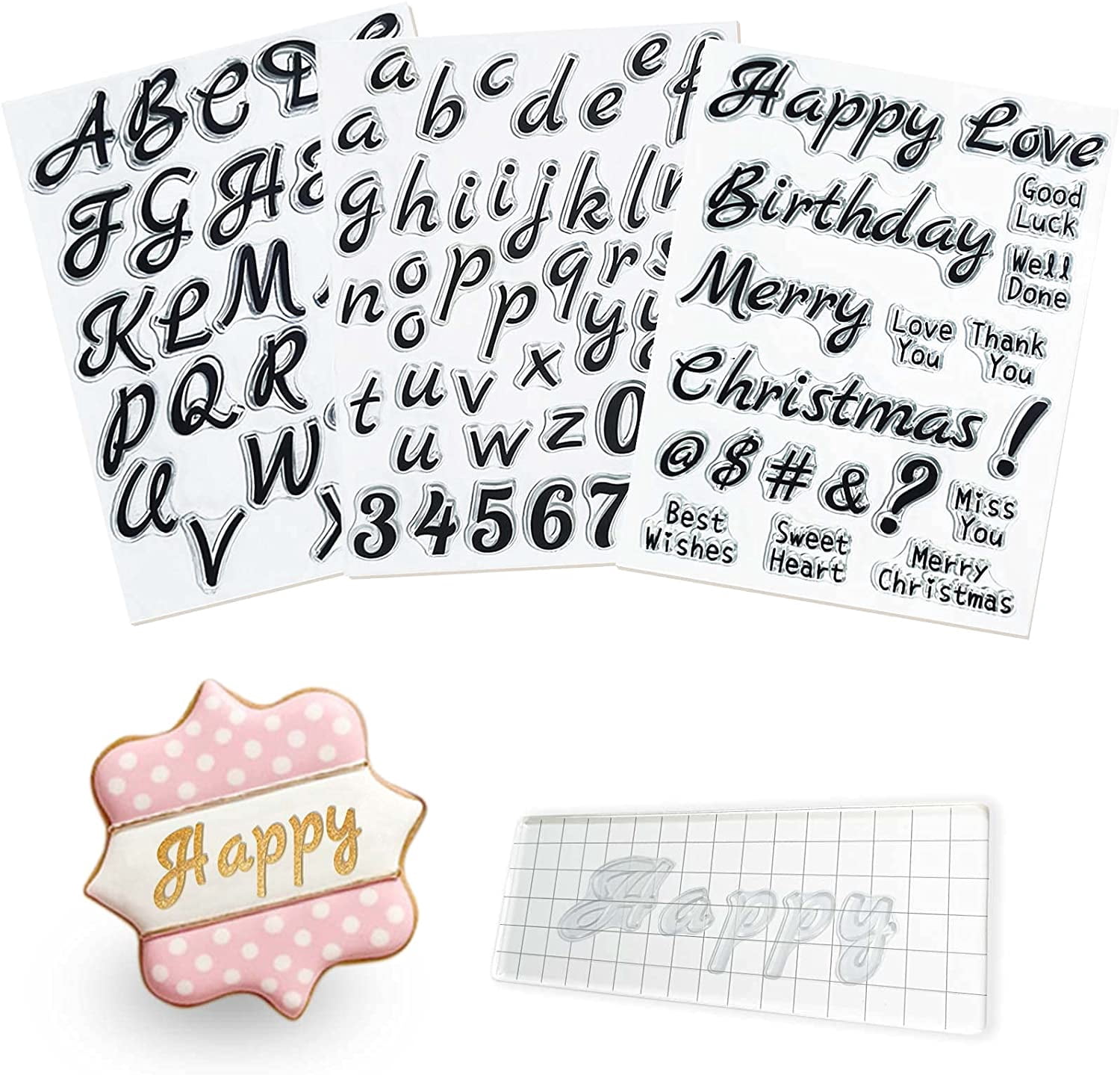 Highcool 4 PCS Alphabet Letter Fondant Stamps for Biscuit Cake Coe ...
