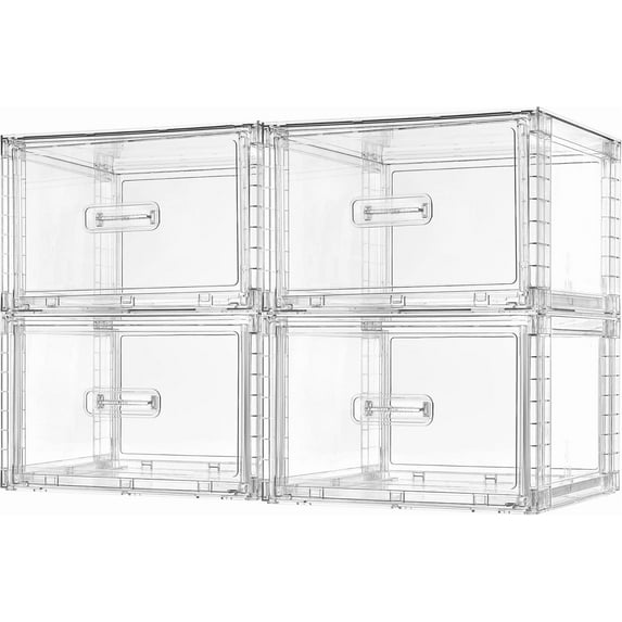 Highcool 4 Pack 18QT Clear Stackable Storage Drawers, Easily Assemble ...