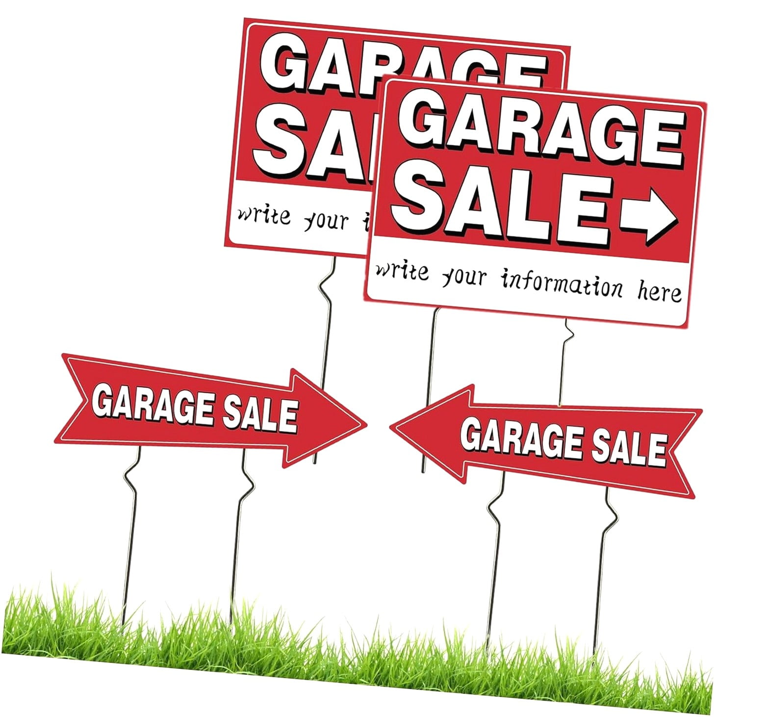 Highcool 4 Pack Garage Signs, Large Garage Sign with Metal Stakes ...