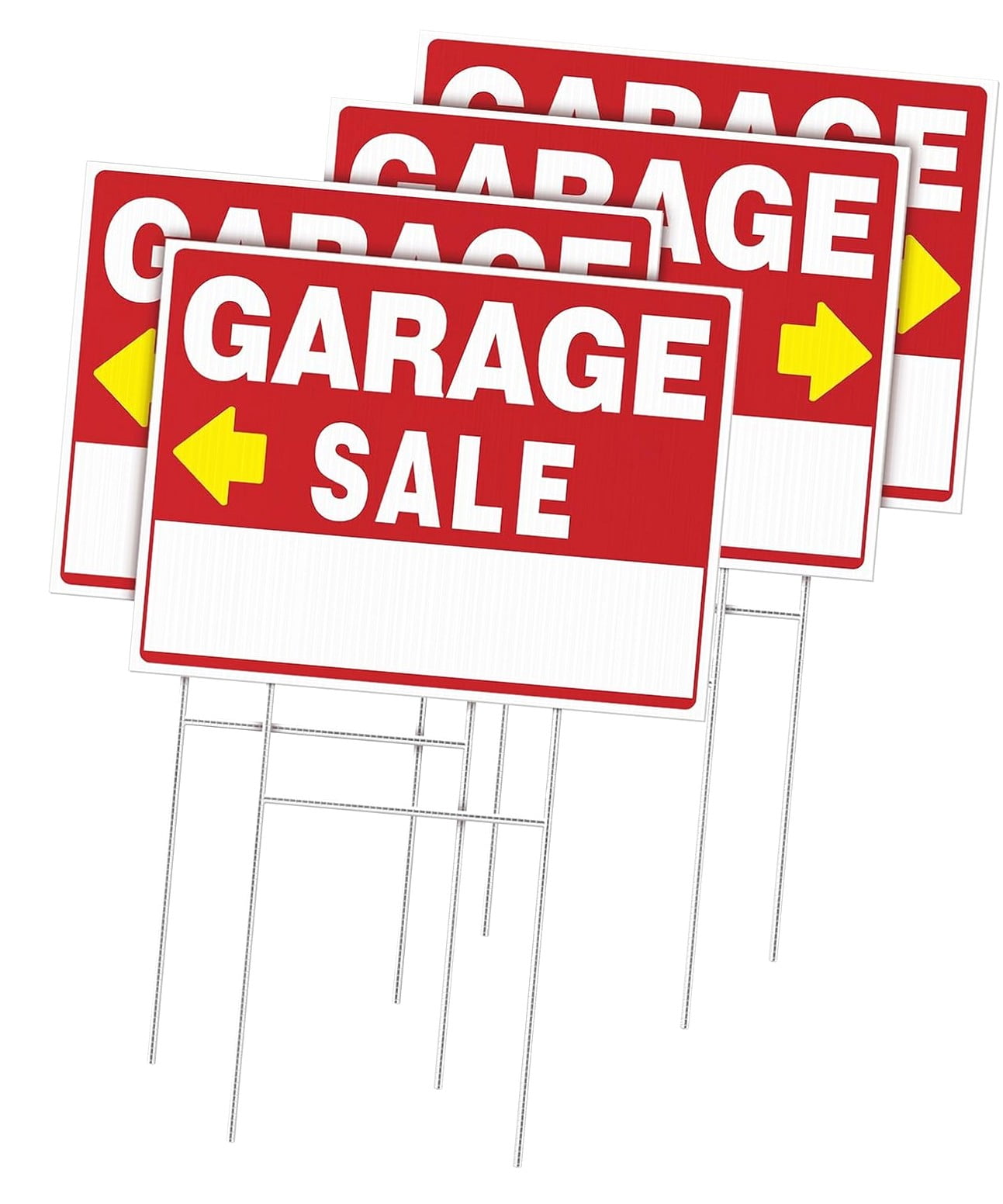 Highcool 4 Pack Garage Signs with Metal Stakes, 16x12 Inches Large ...