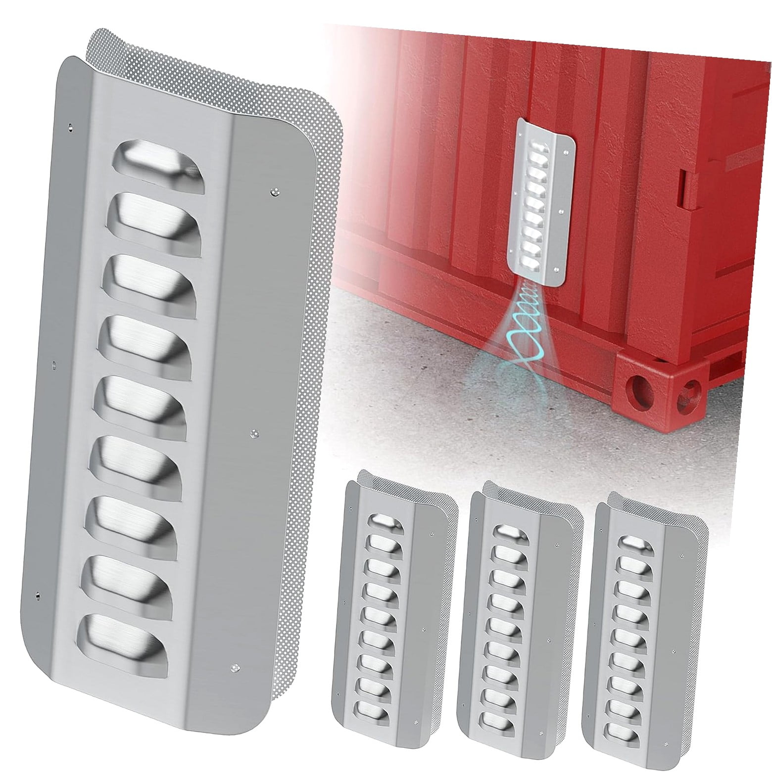 Highcool 4 Pack Shipping Container Air Vent Kit, Galvanized Steel ...