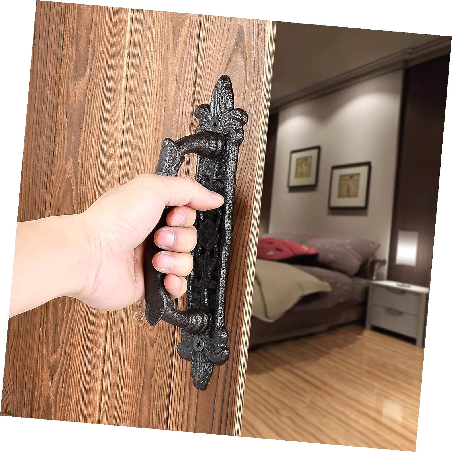 Highcool 4 Packs 8.9" Barn Door Handles, Large Rustic Carved Door Pull ...