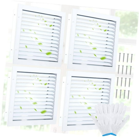 Highcool 4 Pcs 12" 12" Aluminum Gable Vent, Attic Vent Paintable Shed ...