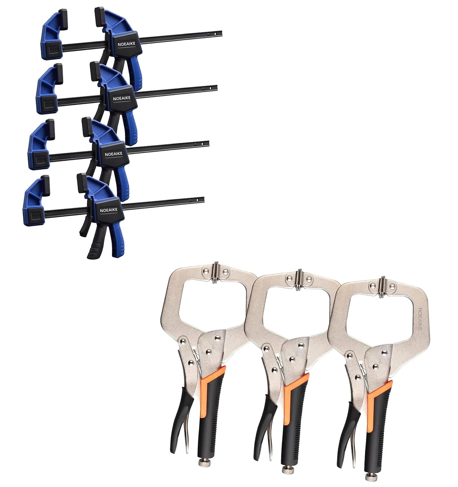 Highcool 4-Piece 12 Inch Clamps & 3-Piece 11 Inch Metal Face Clamps Set ...