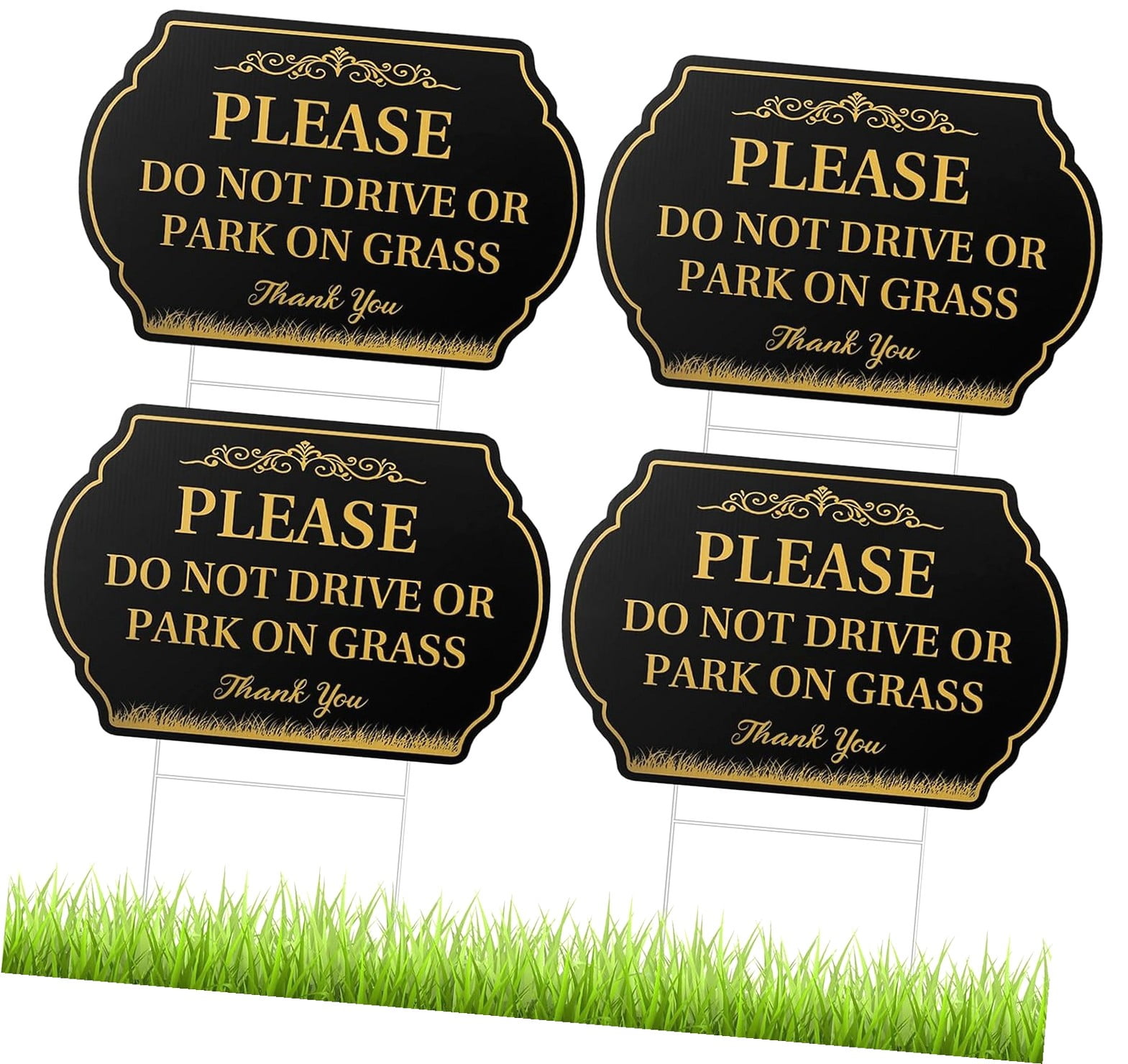 Highcool 4-Piece Do Not Drive or Park Yard Sign 8 12 Inch Double-Sided ...
