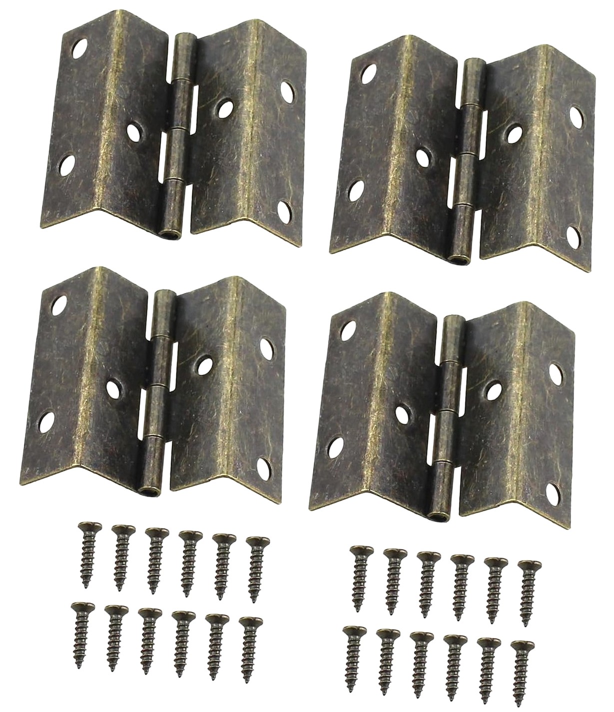 Highcool 4-Piece Quadruple Folding Right Angle Edge Hinges 4.9x1.9x1 ...