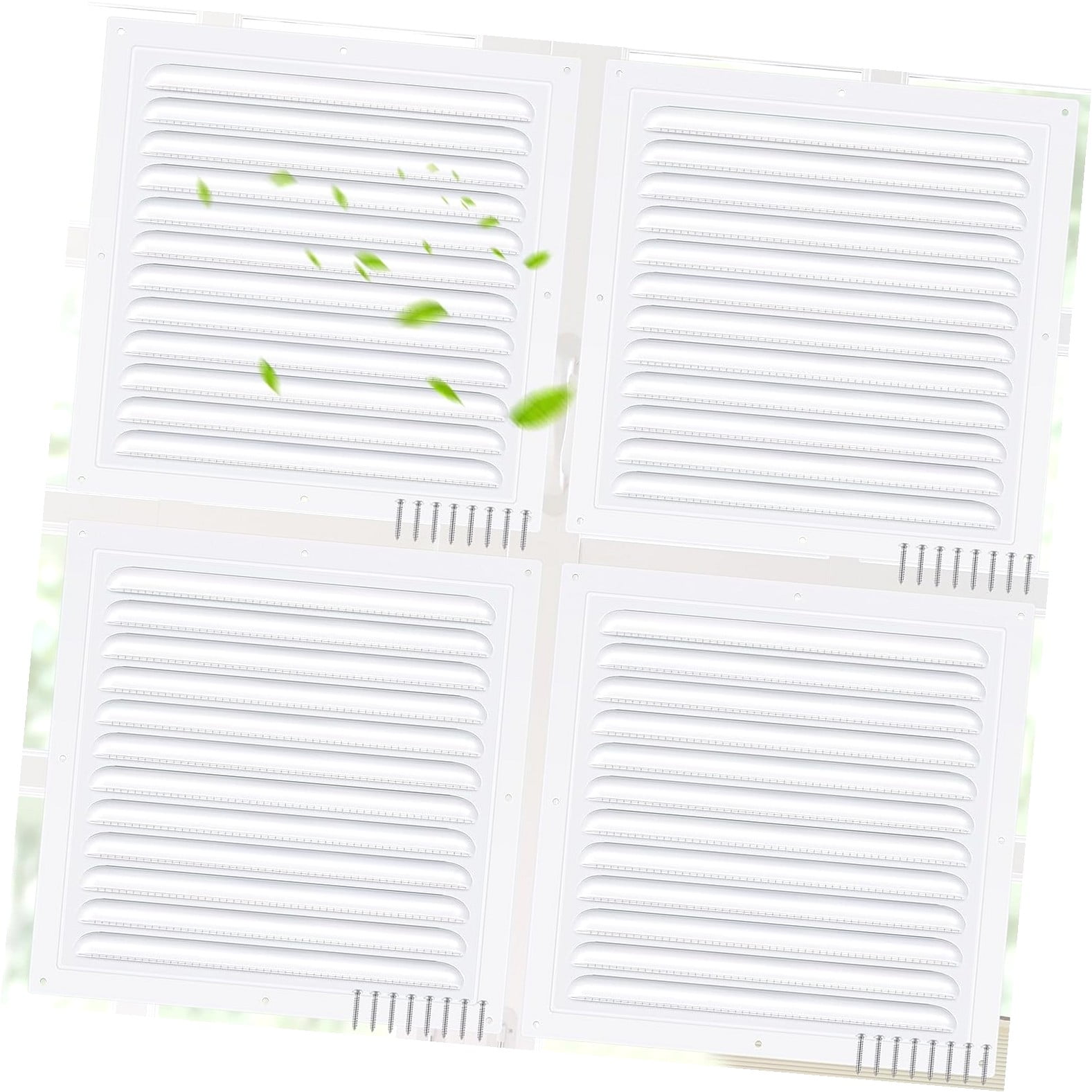 Highcool 4 Pieces 12x12 Inch Aluminum Gable Vents Attic Vents Metal ...