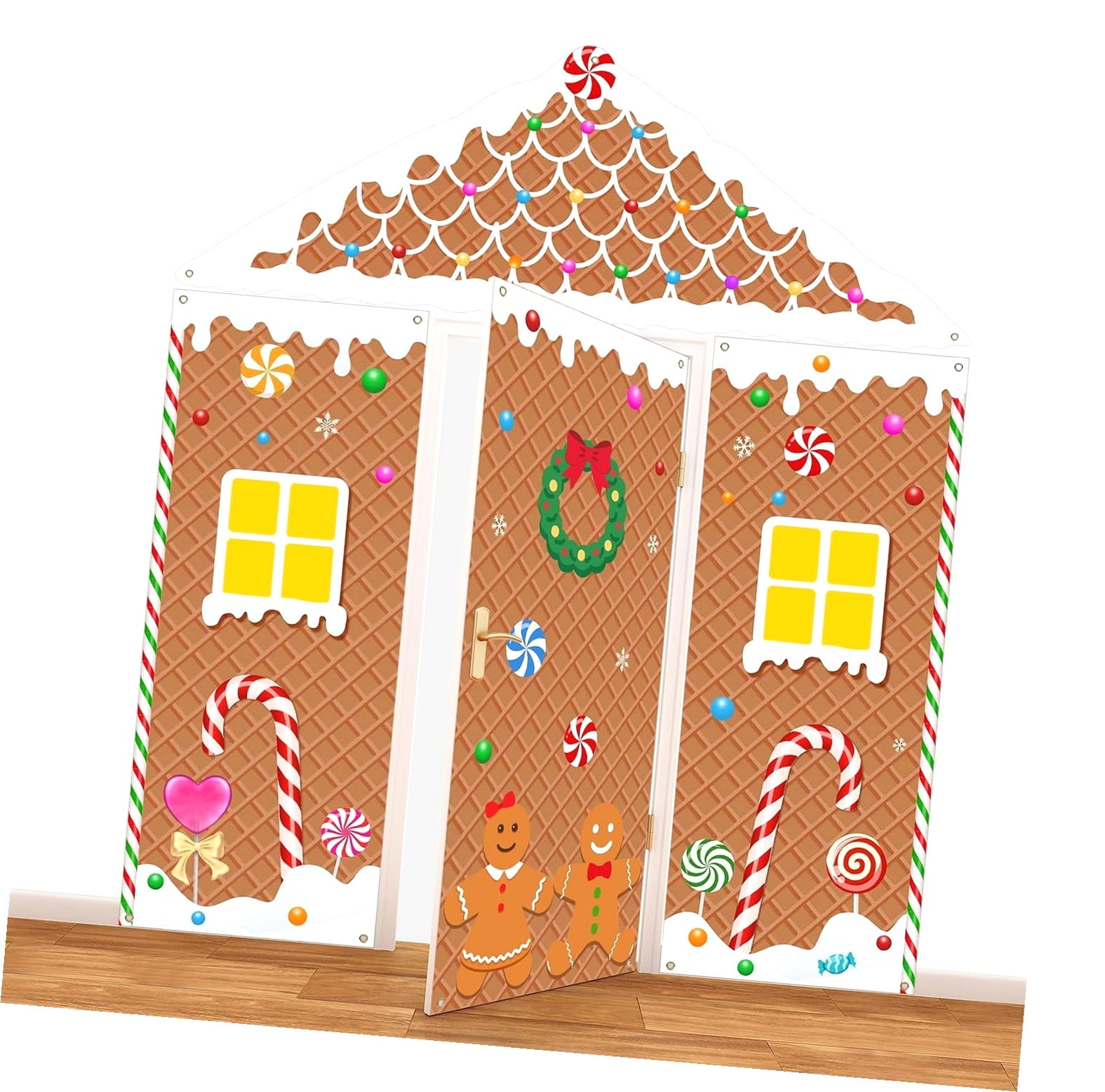 Highcool 4 Pieces Christmas Gingerbread House Decorations Xmas ...
