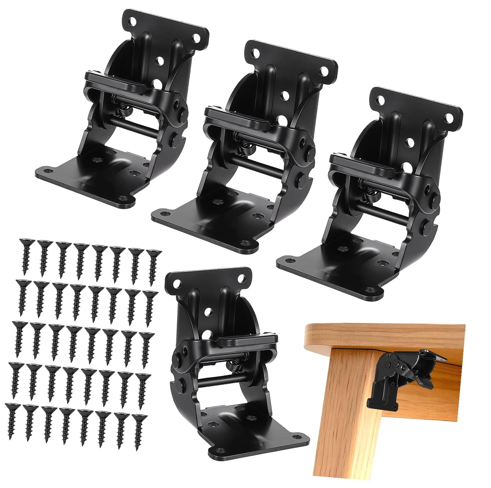 Highcool 4 Pieces Folding Brackets Including 40 Screws, Self-Locking ...